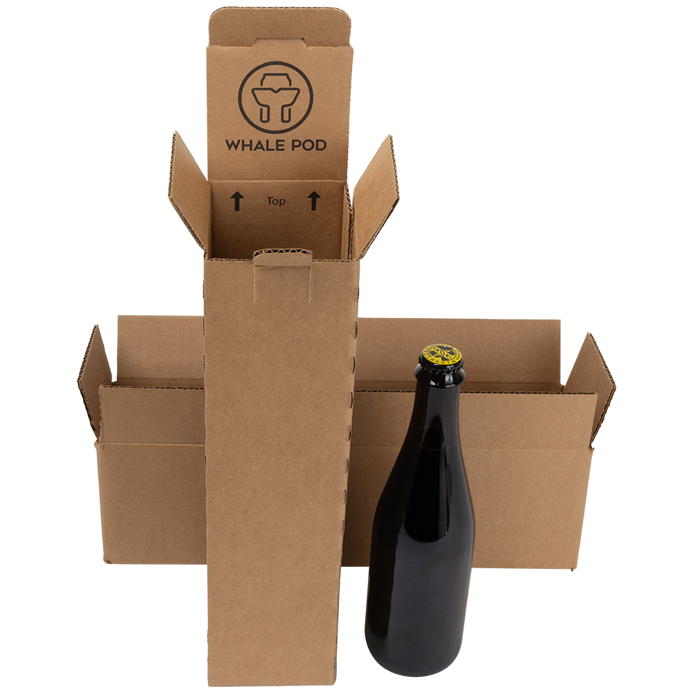 500mL 750mL Bottle Shipping Box for Wine and Beer – Whale Pod Shipper